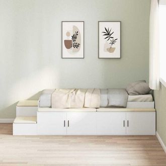 vidaXL Bett mit Stauraum Wei&szlig; 244 x 127 x 53.5 cm Holzwerkstoff Vidaxl