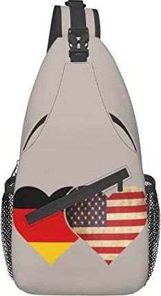 Generic Sac &Agrave; Bandouli&egrave;re Drapeau Allemand Et Drapeau Am&eacute;ricain Petit Sac &Agrave; Bandouli&egrave;re Moderne Femme Sacs Poitrine, Pour Escalade, Cyclisme, Voyage