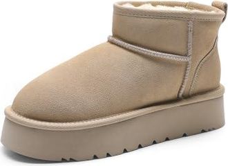 Dream Pairs Bottes Femme Hiver Plateforme Déperlantes Antidérapantes avec Doublure Fausse Fourrure Chaudes et Confortables,Size 40.5,Sable,DWUMSB2501