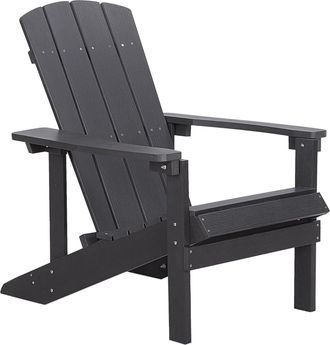 Beliani Moderner Muskoka Gartenstuhl in Dunkelgrau mit Breiten Armlehnen Adirondack