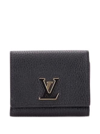 Louis Vuitton petit portefeuille Capucines Taurillion en cuir - Noir