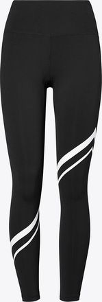 Tory Burch Damen Sculpt Leggings mit diagonalem Chevronmuster in Schwarz