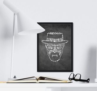 Nacnic Breaking Bad Heisenberg Poster. Poster in Schwarz-Wei&szlig; und im Collage-Stil. A4 ohne Rahmen