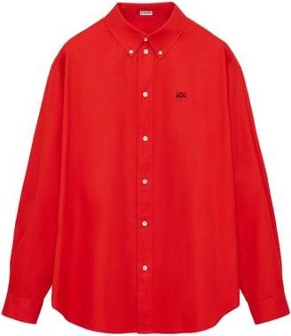 Loewe Chemise en serg&eacute; de coton bross&eacute; mi-&eacute;pais