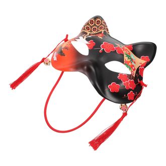 Valiclud Handbemalte Katzenmaske aus Gesichtsmasken für Damen Elastisch Bequem Langlebig für Halloween Karneval Cosplay Maskerade Rollenspiele und Themenpartys