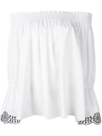 Alexander McQueen blouse &agrave; &eacute;paules d&eacute;nud&eacute;es - Blanc