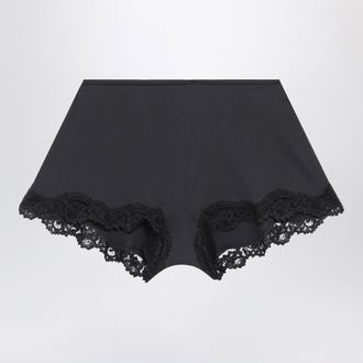 SKIMS Black boy shorts in stretch lace