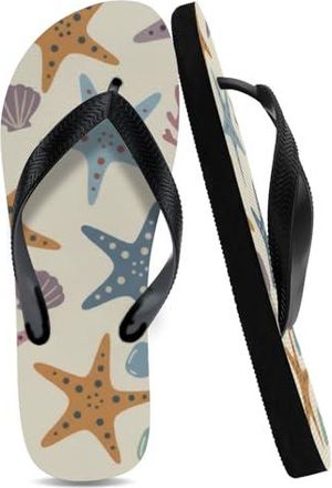 Generic Tongs unisexes pour femme - Chaussures de douche &agrave; semelle souple - Pour la plage, la piscine, les cadeaux danniversaire, D&eacute;cor &eacute;toiles color&eacute;es, XX-L