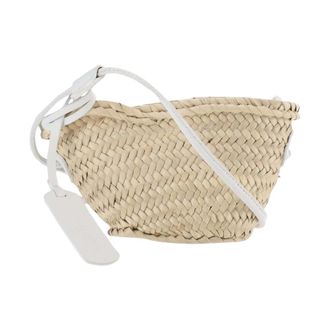 Catarzi Femme, Sacs, Beige, Taille: ONE Size Sac en Paille avec Logo