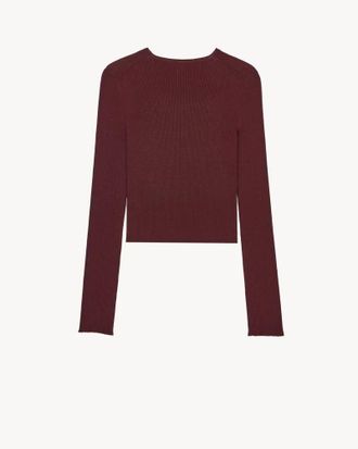 Saint Laurent Ribbed Knit Sweater - Maroon