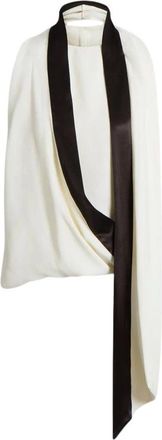 Alberta Ferretti Femme, Tops, Blanc, Taille: 38 FR Haut avec d&eacute;tail foulard