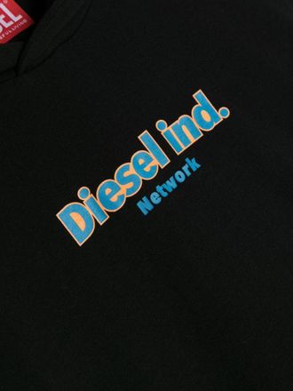 Diesel Cotton-Blend Hoodie Sweatshirt - Black