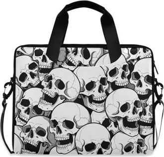Alaza Sac pour ordinateur portable de 40,6 à 15,6 pouces, sacoche pour ordinateur portable pour femme, homme, étudiant, travail, voyage, bandoulière, Skull 