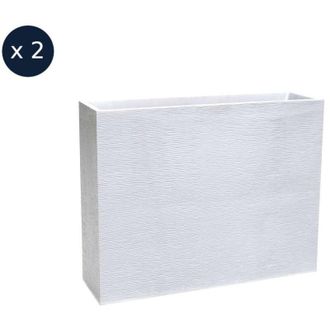 Eda 2 Jardini&egrave;res rectangulaire Graphit - 99,5 x 29,5 x 78,5 cm - 63 l - Blanc c&eacute;rus&eacute;