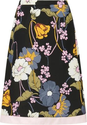 Marni Femme, Jupes, Noir, Taille: 36 FR Floral-print Midi Skirt