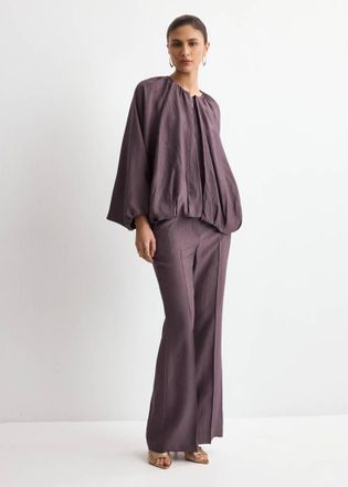 Mango Pantalon droit taille normale violet - Femme - XS - MANGO