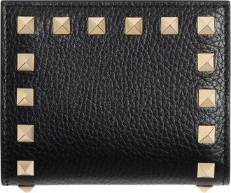 Valentino Garavani Femme, Accessoires, Noir, Taille: ONE Size Portafoglio Continental Piccolo Rockstud
