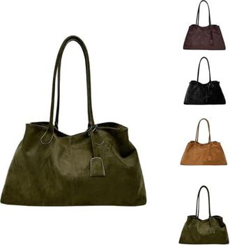 Generic (1 pièce) Sac fourre-tout vintage en daim pour femme, grande capacité, sac à bandoulière décontracté, pour lautomne et lhiver, 51 x 29 x 12 cm., Xinaa