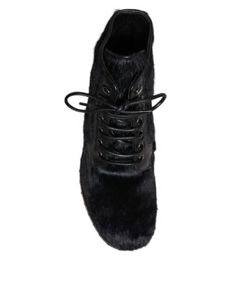 Dolce & Gabbana Pony Hair Leather Boot - Black