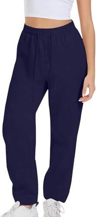 Generico Pantalon de Jogging pour Femme Taille Haute Pantalon D&eacute;contract&eacute; Jambe Large Sport Pantalon avec Poches Curvy Confortable Athl&eacute;tique Pantalon Long Pan
