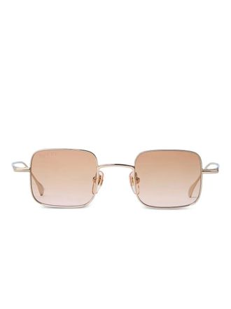 Gucci Sonnenbrille mit eckigem Gestell - Gold