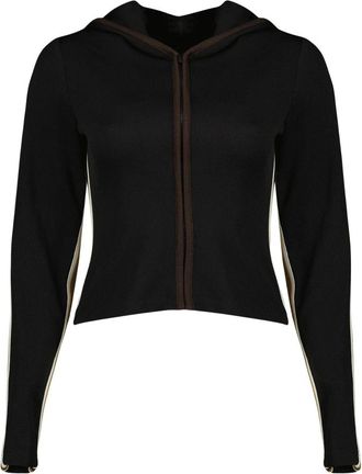 CHRISTOPHER ESBER Femme, Sweatshirts et sweats &agrave; capuche, Noir, Taille: 36 FR Sweat &agrave; capuche zipp&eacute; c&ocirc;tel&eacute;