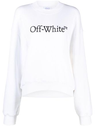 Off-white sweat Bookish en coton &agrave; logo imprim&eacute; - Blanc