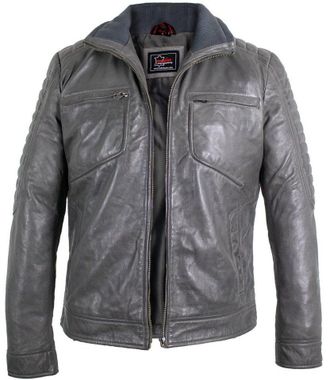 MDM Lederjacke Leichte Lamm Freizeit Herren Lederjacke Biker Stil