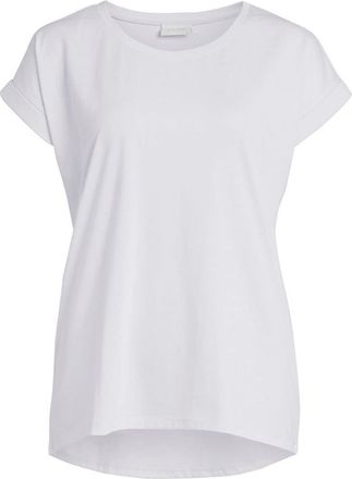 Vila Damen Vidreamers New Pure T-shirt Einfarbig, Jersey, Viertelarm, Normal, Optical Snow, XL EU