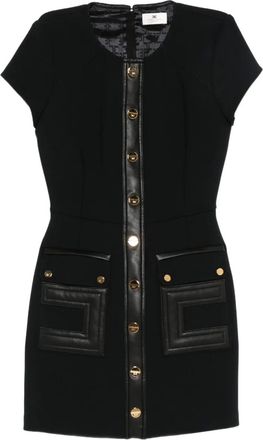 Elisabetta Franchi robe courte à boutonnière - Noir