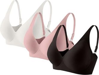 Generic Soutien-gorge fronc&eacute; doux et confortable - Soutien-gorge sans fil - Lingerie pour femme - Soutien-gorge de sport quotidien - Soutien-gorge dentra&icirc;neme