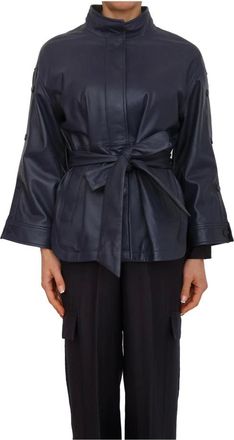 Blugirl Femme, Vestes, Bleu, Taille: 36 FR Leather Jacket