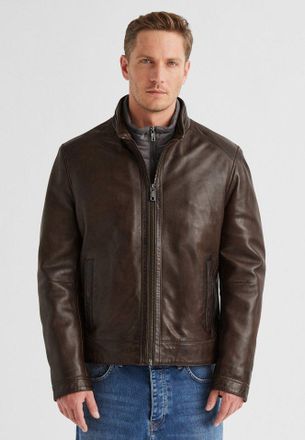 Milestone Lederjacke MSBarney Herren Bikerjacke Jacke Leder lockere Passform