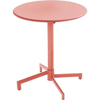 Oviala Table de jardin ronde bistrot avec plateau rabattable 70 cm ivoire - Palavas