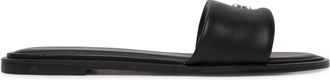 Calvin Klein Pantoletten Calvin Klein Round Flat Sndl Lth Bar Hw 2 HW0HW02925 Schwarz