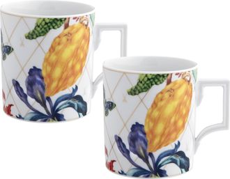 Meissen Porzellan Henkelbecher 2-tlg. Set Sweet Exotics Kaffeebecher Kakaobohne Lilie