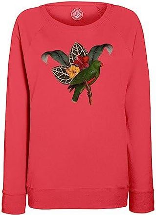 Fabulous Sweatshirt Femme Rouge Perroquet Tropical Exotique Jungle Oiseau Couleur