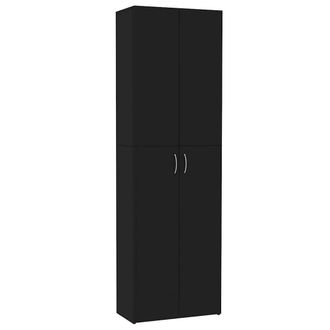 Generic vidaXL B&uuml;roschrank Aktenschrank Mehrzweckschrank Schrank Aufbewahrungsschrank Beistellschrank Holzschrank B&uuml;ro Schwarz 60x32x190cm Holzwerkstoff