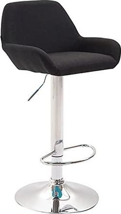 Clp Tabouret De Bar Design Braga Tissu I R&eacute;glable en Hauteur Et Pivotant I Chaise De Bar avec Dossier Et Repose-Pied Ergonomique Si&egrave;ge Pivotant, Couleur:N