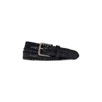 Polo Ralph Lauren Geflochtener Kalbsleder-G&uuml;rtel - - Accessories - Herren - Schwarzk - 95 CM