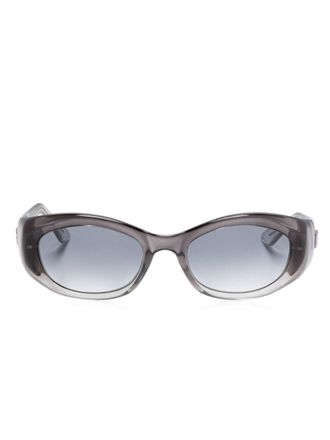 Gucci lunettes de soleil à monture ovale - Gris