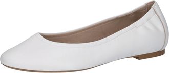 Caprice Damen Ballerinas aus Leder Elegant, Weiß (White Nappa), 37.5 EU