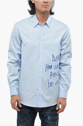 Dsquared2 Cotton HOW CAN YOU ROCK Shirt with Print size 52