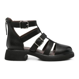 Sergio Moretti Femme, Chaussures, Noir, Taille: 38 EU Sandales plates &agrave; bout ouvert