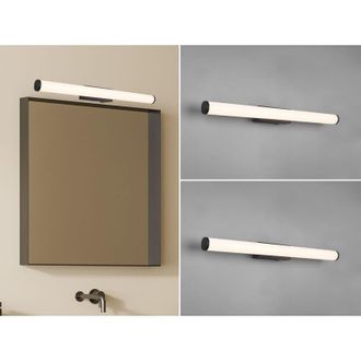 Trio Leuchten Led Bad Wandleuchten 2er Set mit Schalter Schwarz - Spiegelleuchten, Breite 60cm