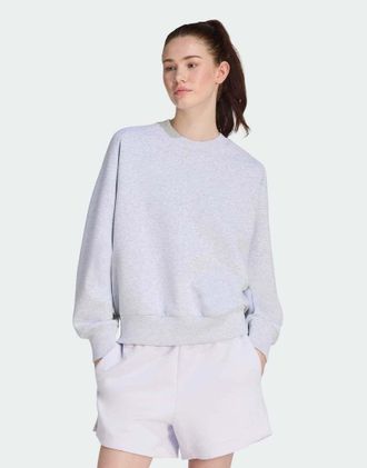 adidas adidas Performance - Lux - Sweat-shirt ample en tissu doux - Gris clair chin&eacute;