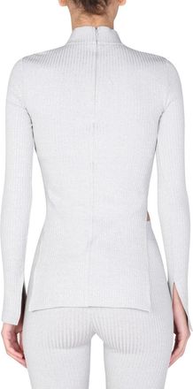 Helmut Lang One-Shoulder Jersey T-Shirt - Gray