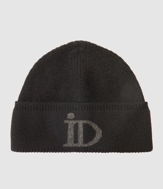 Ida Degliame Bonnet Abysse Cachemire Noir Gris Anthracite