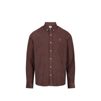 Faguo Chemise droite c&ocirc;tel&eacute;e en coton