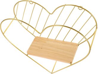 Angoily Herzf&ouml;rmiges Wandregal aus Eisen und Holz Nordischer Stil Kleine Gr&ouml;&szlig;e Wanddekor f&uuml;r Kinderzimmer und Schlafzimmer Funktionaler Organizer f&uuml;r Kleingeg